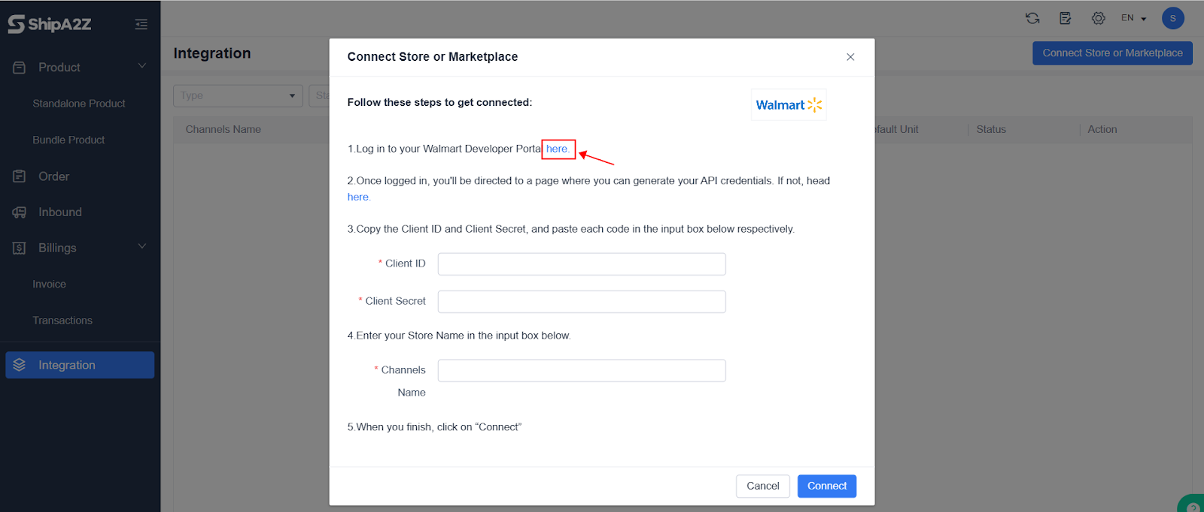 How to Integrate with Walmart Store-ShipA2Z